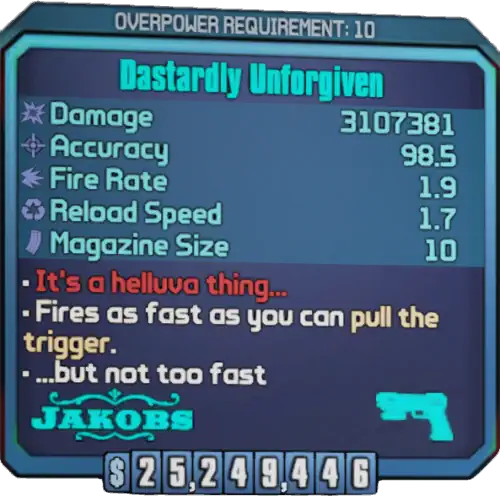 Unforgiven • BL2 – Pearlescent Pistol | Lootlemon
